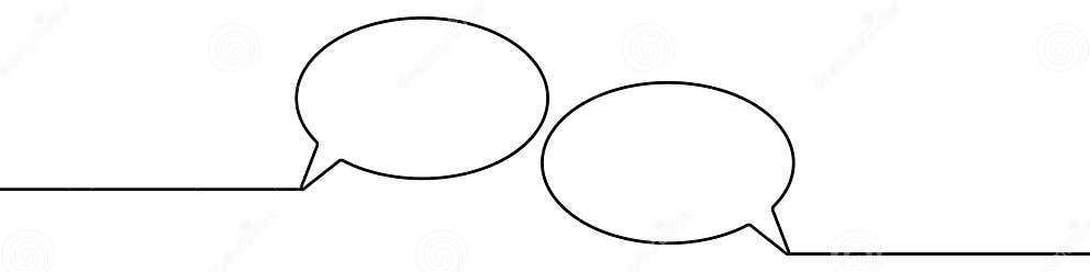 Continuous Single Line Drawing of Two Speech Bubbles, Conversation ...