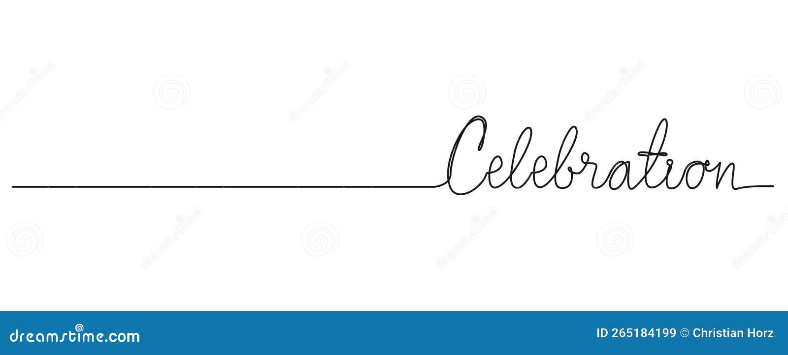 Continuous Single Line Drawing of Word CELEBRATION Stock Vector ...