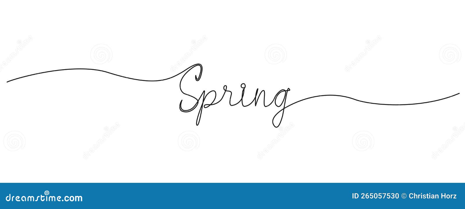 Continuous Single Line Drawing of Word SPRING Stock Vector ...