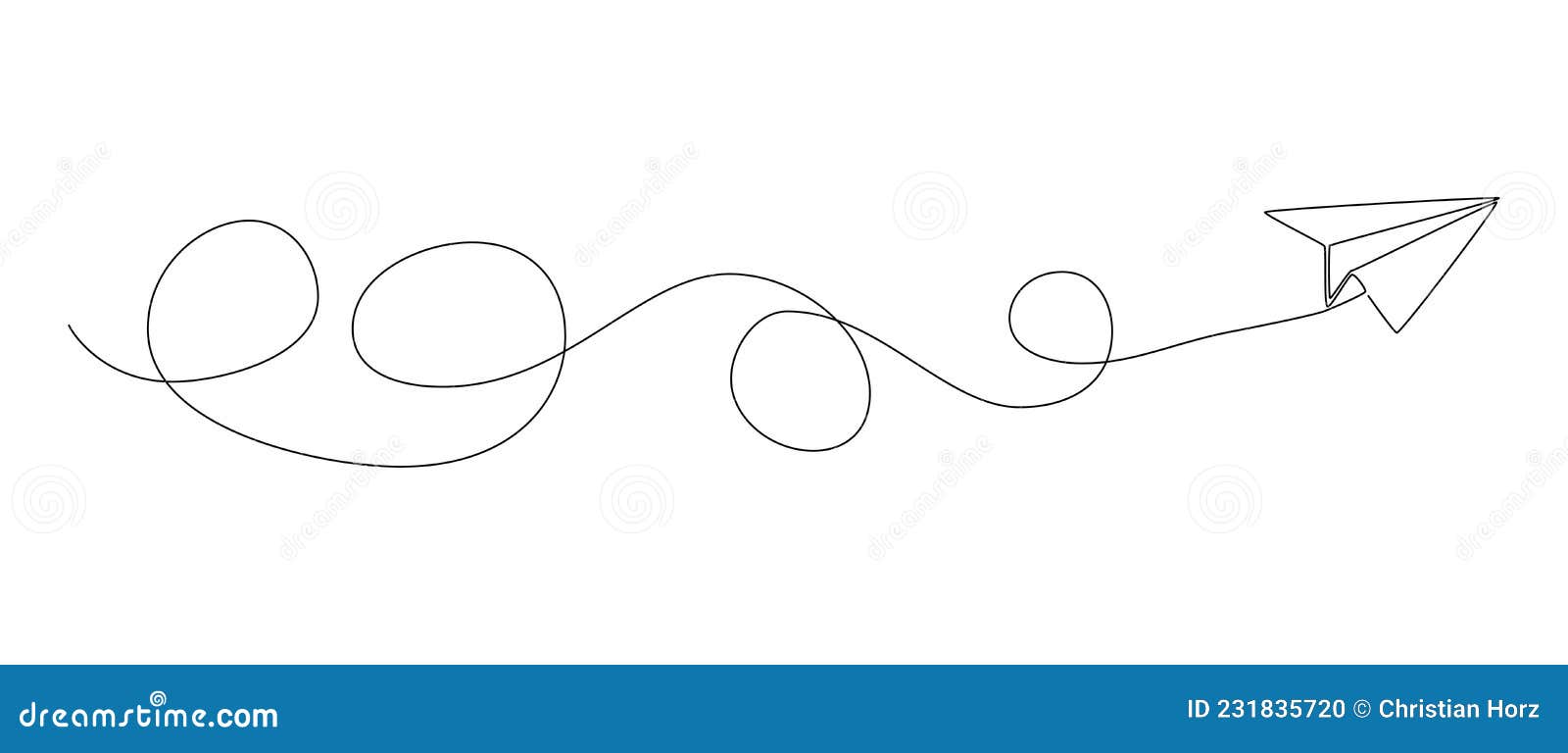 Continuous Single Line Paper Plane Drawing Stock Vector - Illustration ...