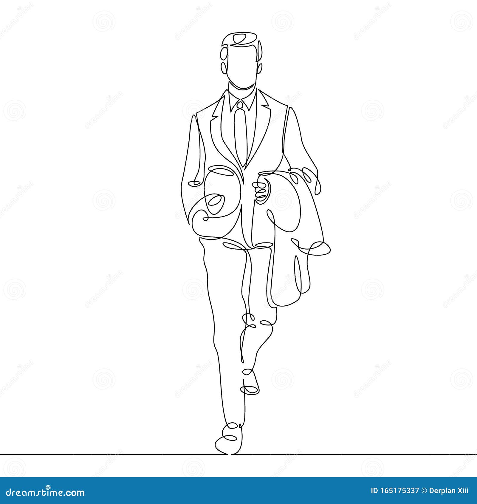 Continuous Single One Line Drawn Line Businessman Going To Work Stock ...