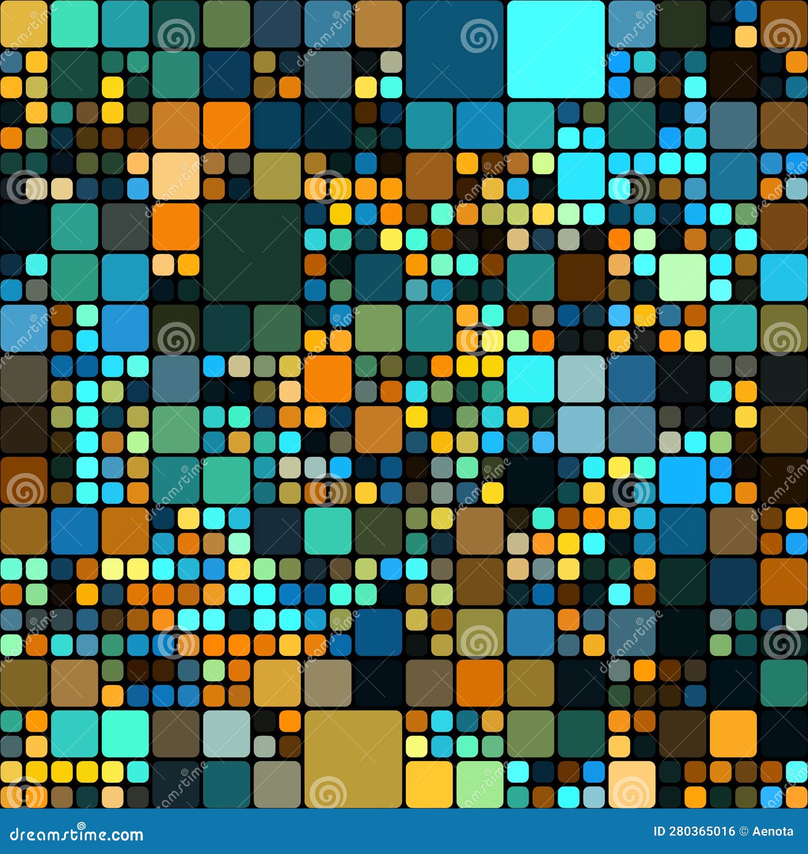 Continuous Square Mosaic Pattern Stock Vector - Illustration of small ...