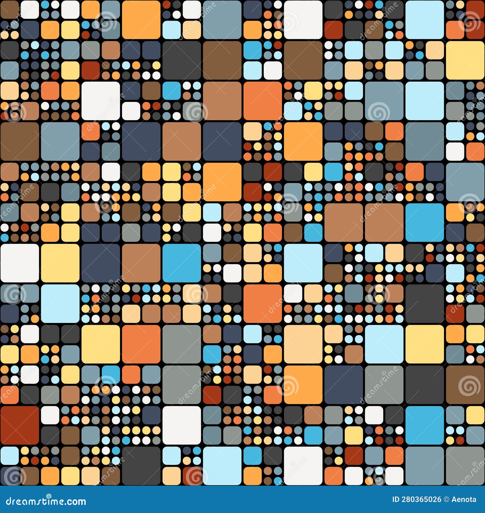 Continuous Square Mosaic Pattern Stock Vector - Illustration of ...