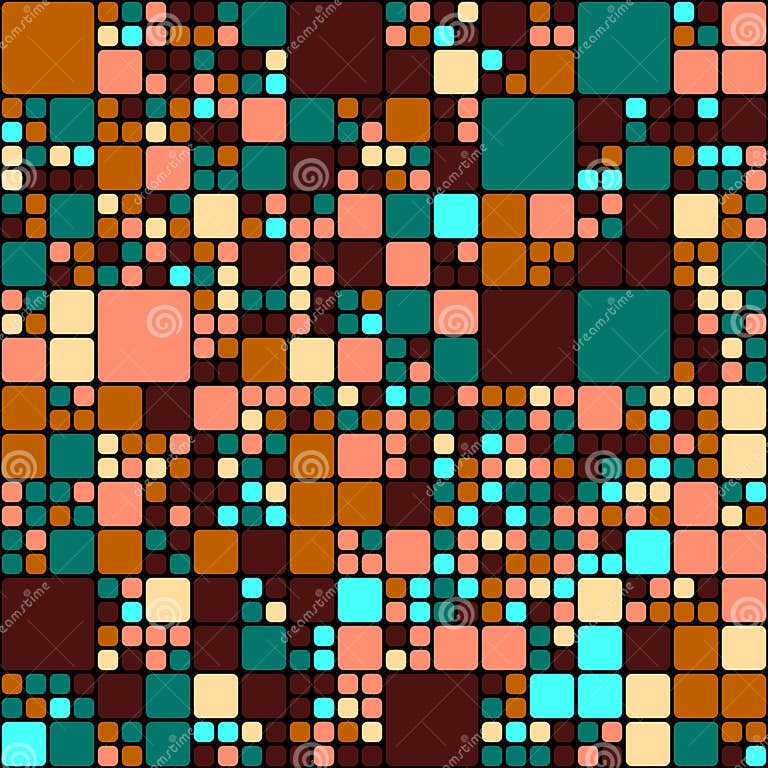 Continuous Square Mosaic Pattern Stock Vector - Illustration of fine ...