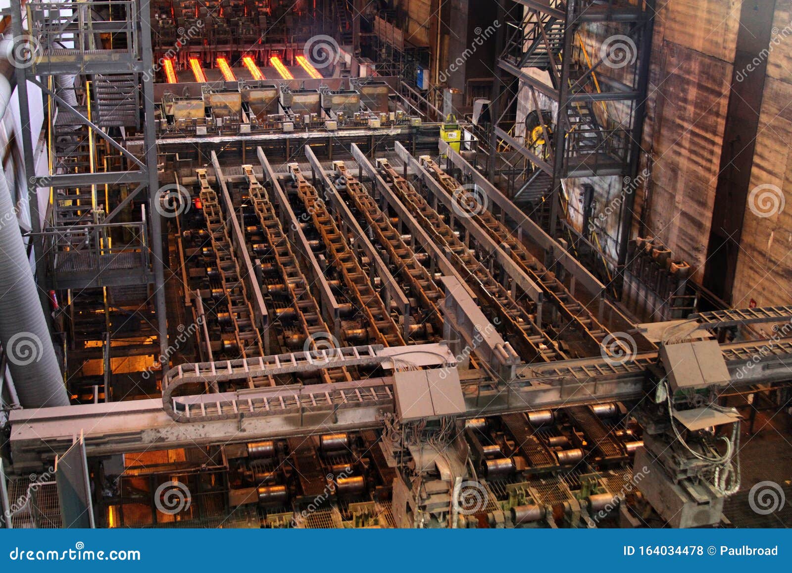 Continuous Steel Bloom Casting Machine. Stock Photo - Image of danger ...