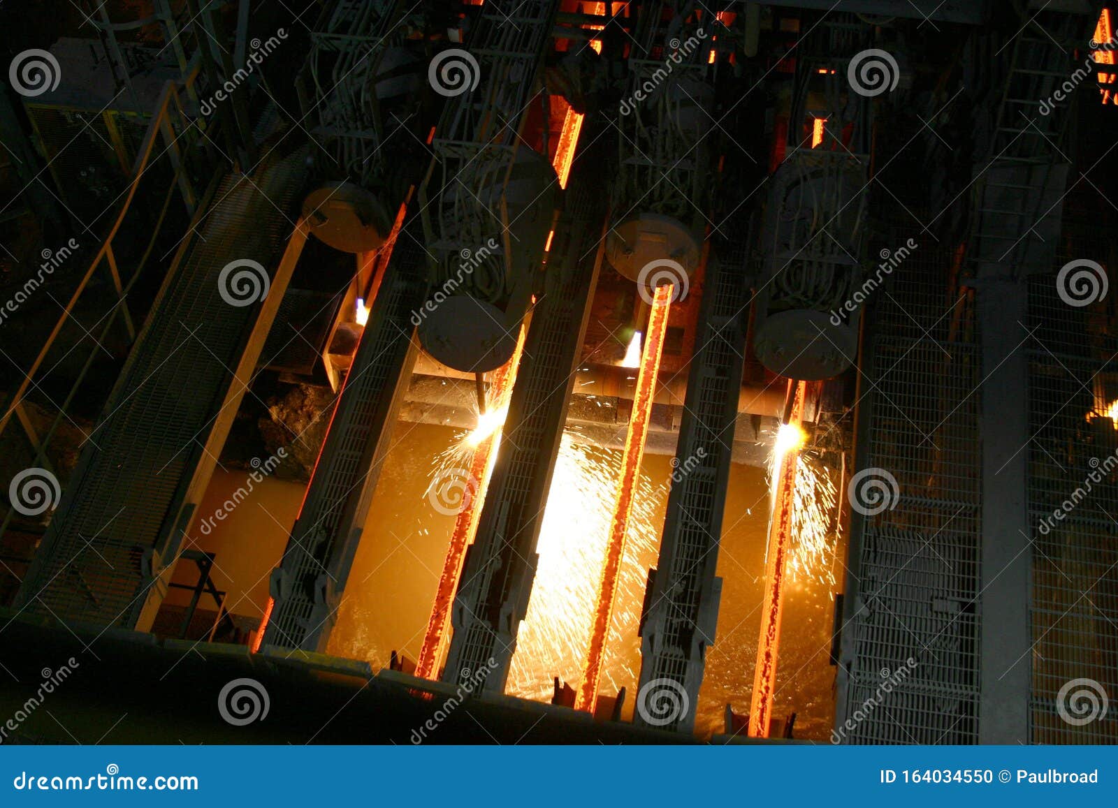 Continuous Steel Bloom Casting Machine. Stock Photo - Image of casting ...