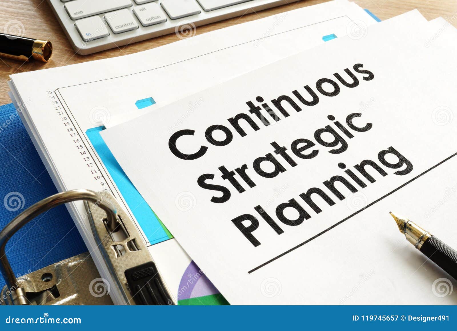 Continuous Strategic Planning on a Table. Stock Image - Image of ...