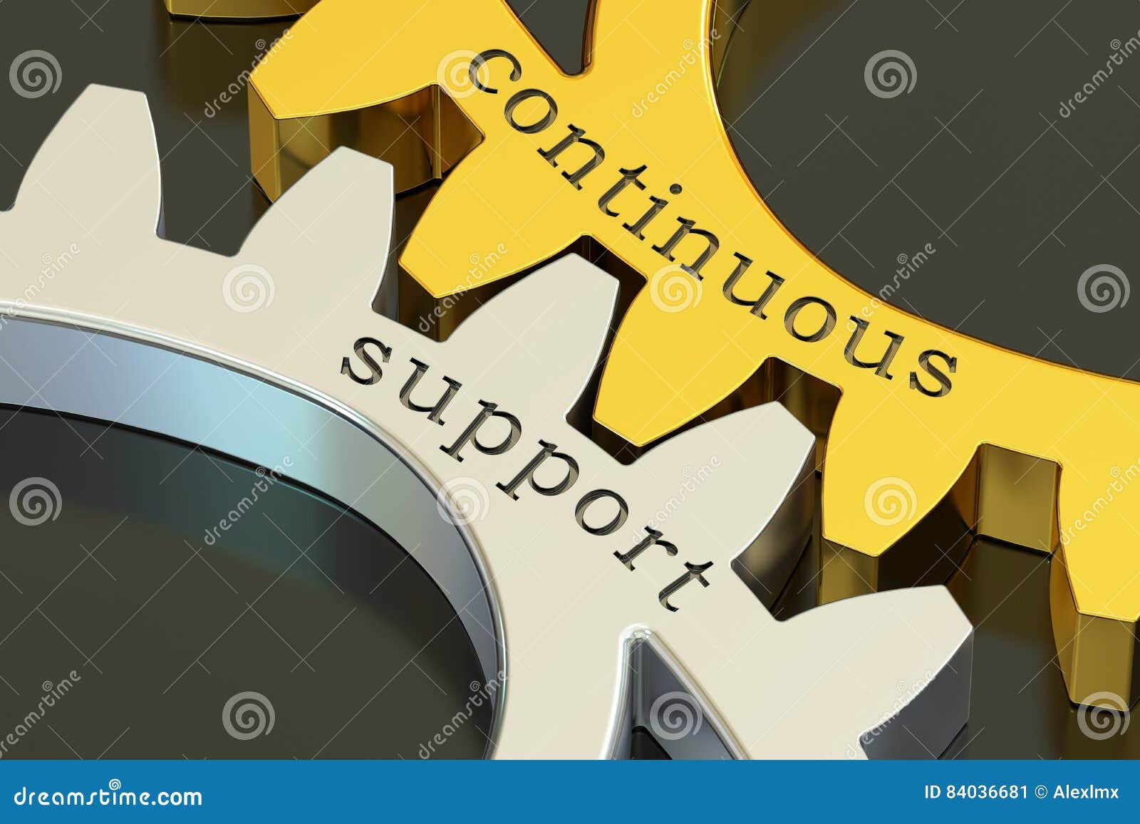 Continuous Support Concept on the Gearwheels, 3D Rendering Stock ...