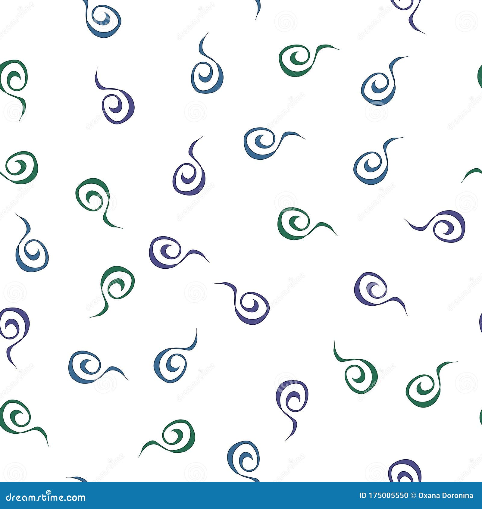 Continuous Swirl Pattern in Blue and Green Tones Stock Vector ...