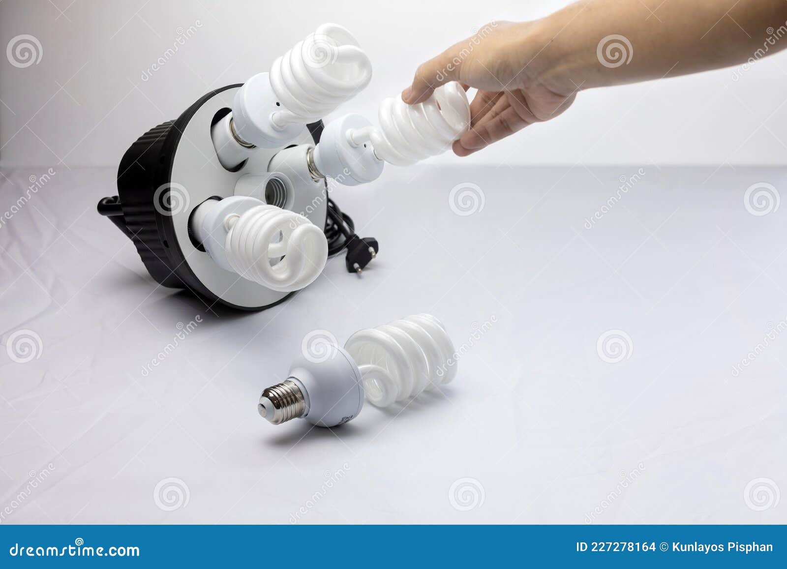 Power Saving Concept.compact-fluorescent (CFL) Bulbs with New LED Light ...