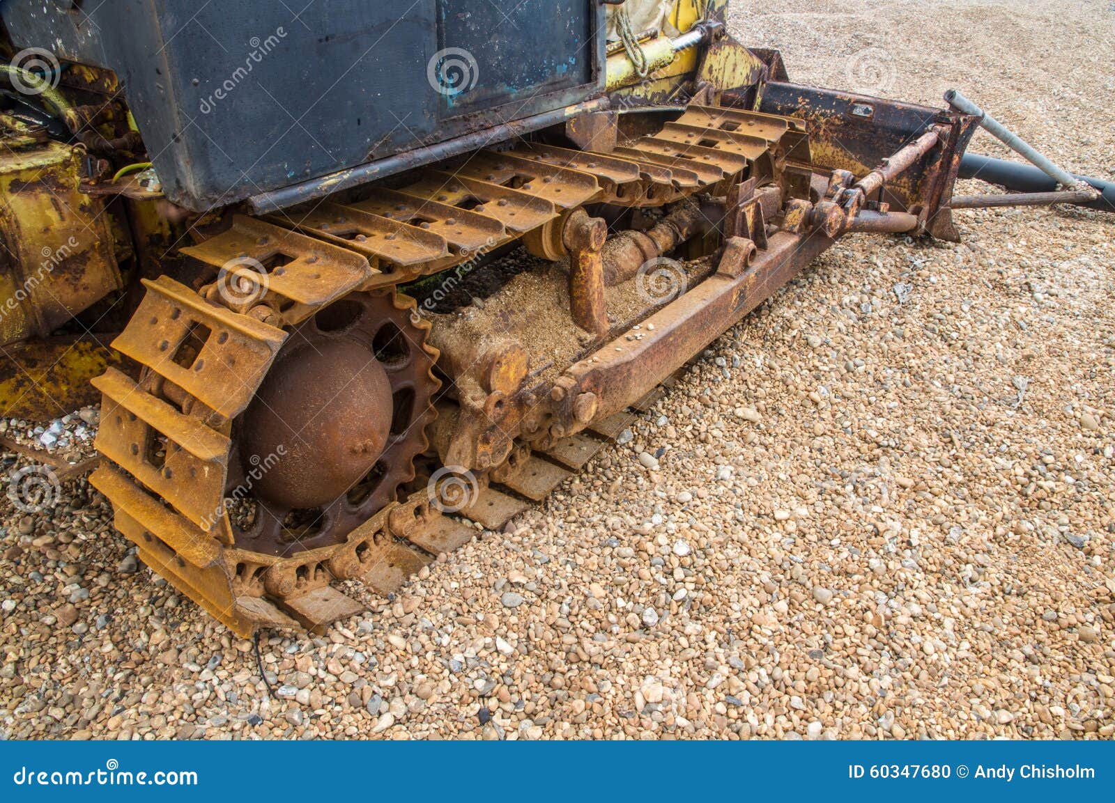 Continuous Track on Old Vehicle on Beach Stock Photo - Image of metal ...