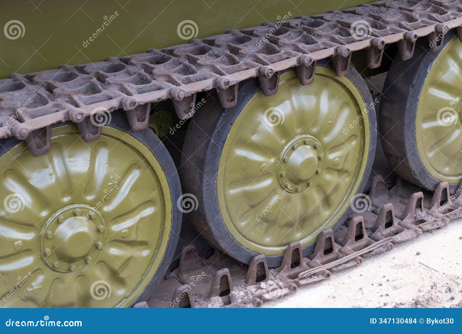 Continuous Track or Tracked Threads of a Soviet Tank, Close-up Stock ...
