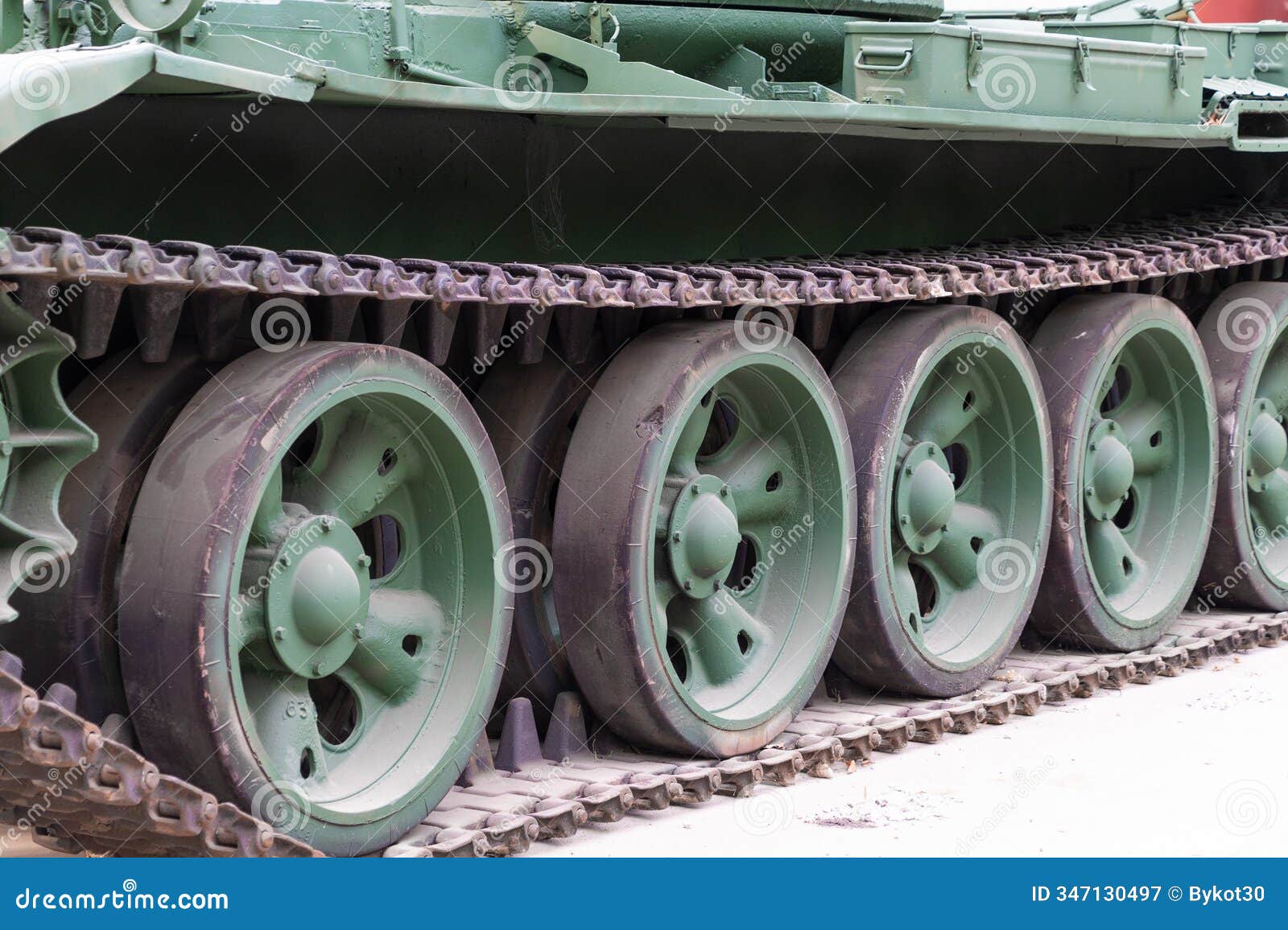 Continuous Track or Tracked Threads of a Soviet Tank, Close-up Stock ...