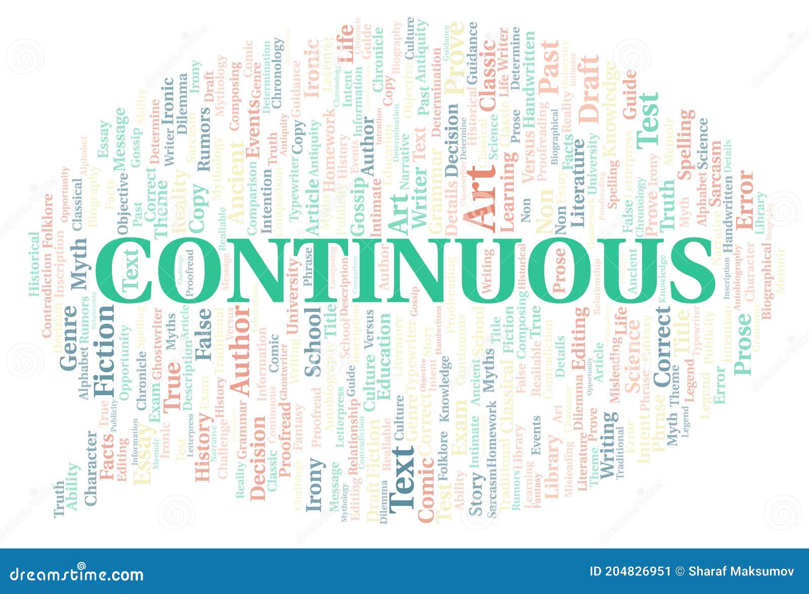 Continuous Typography Word Cloud Create with the Text only Stock ...