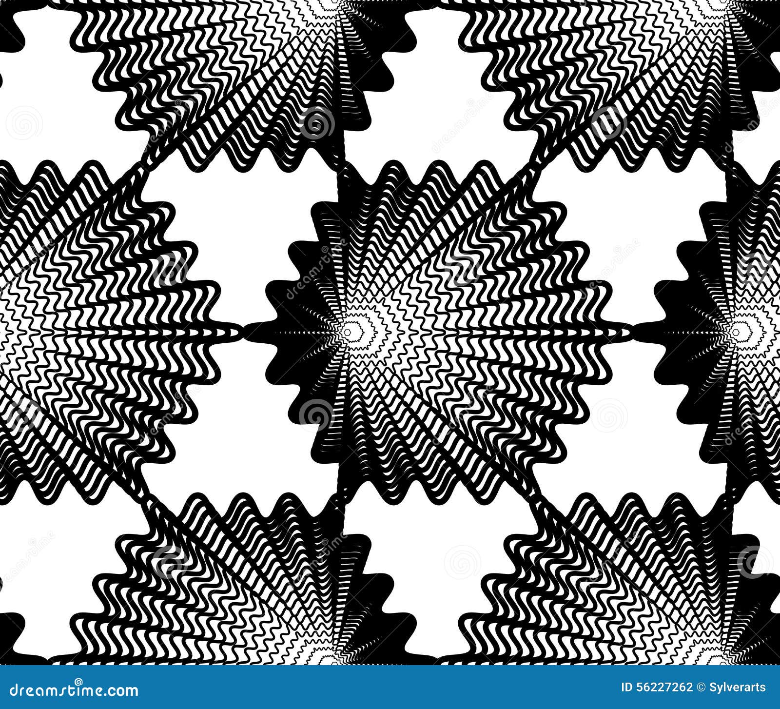 Continuous Vector Pattern with Black Graphic Lines Stock Vector ...