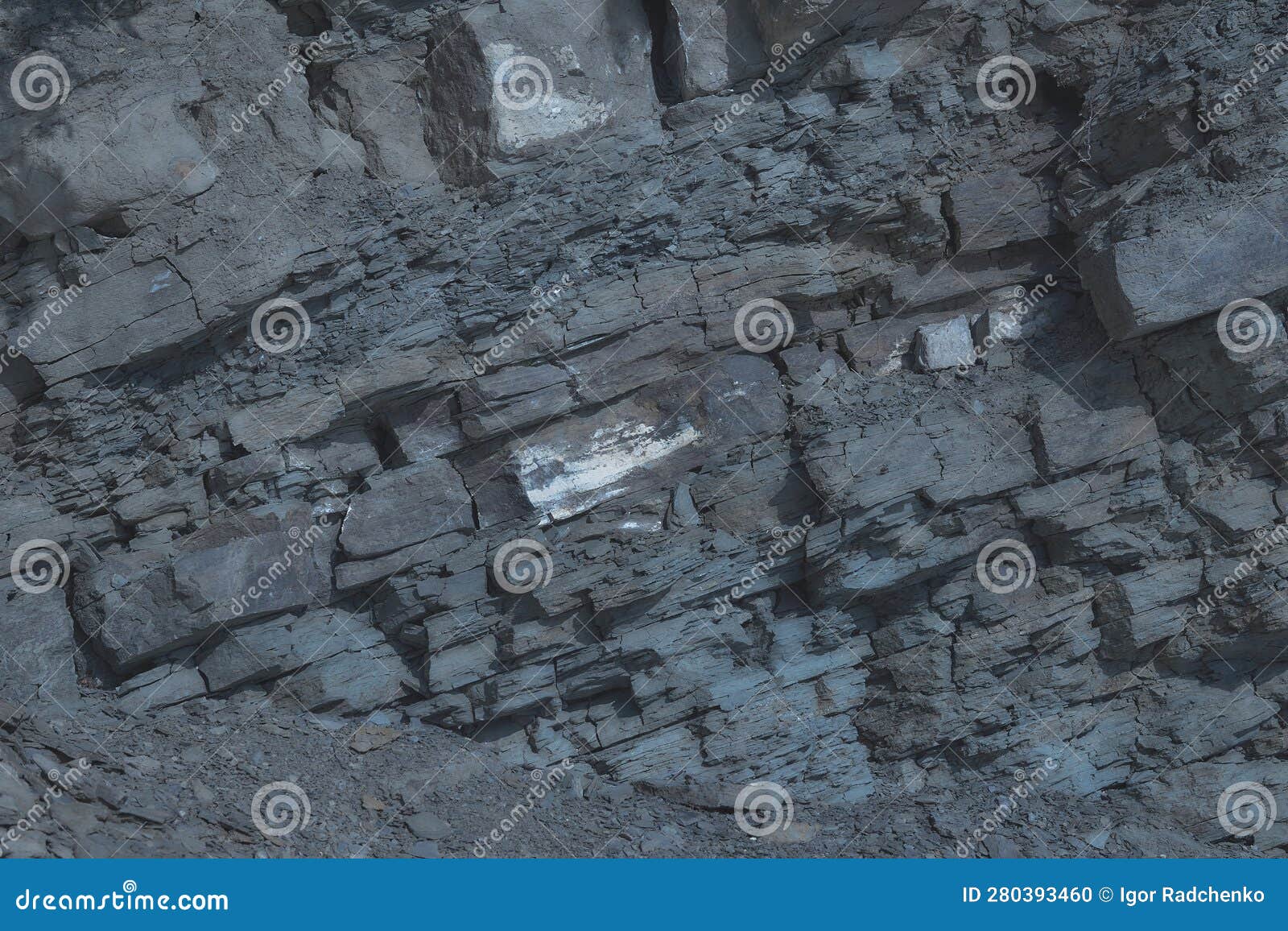Background Layers of Gray Stone Rock Formation. Evening Moon Light ...