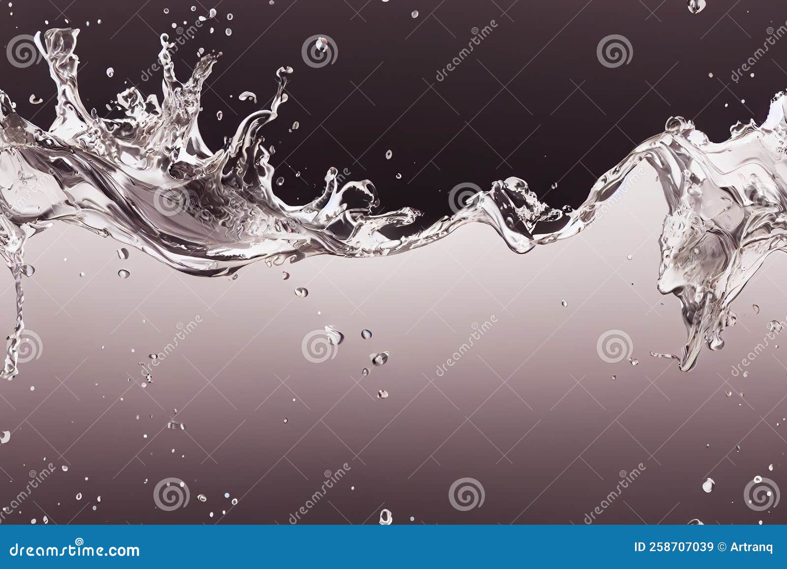 Continuous Water Texture of a Liquid Flowing with Splashes and Droplets ...