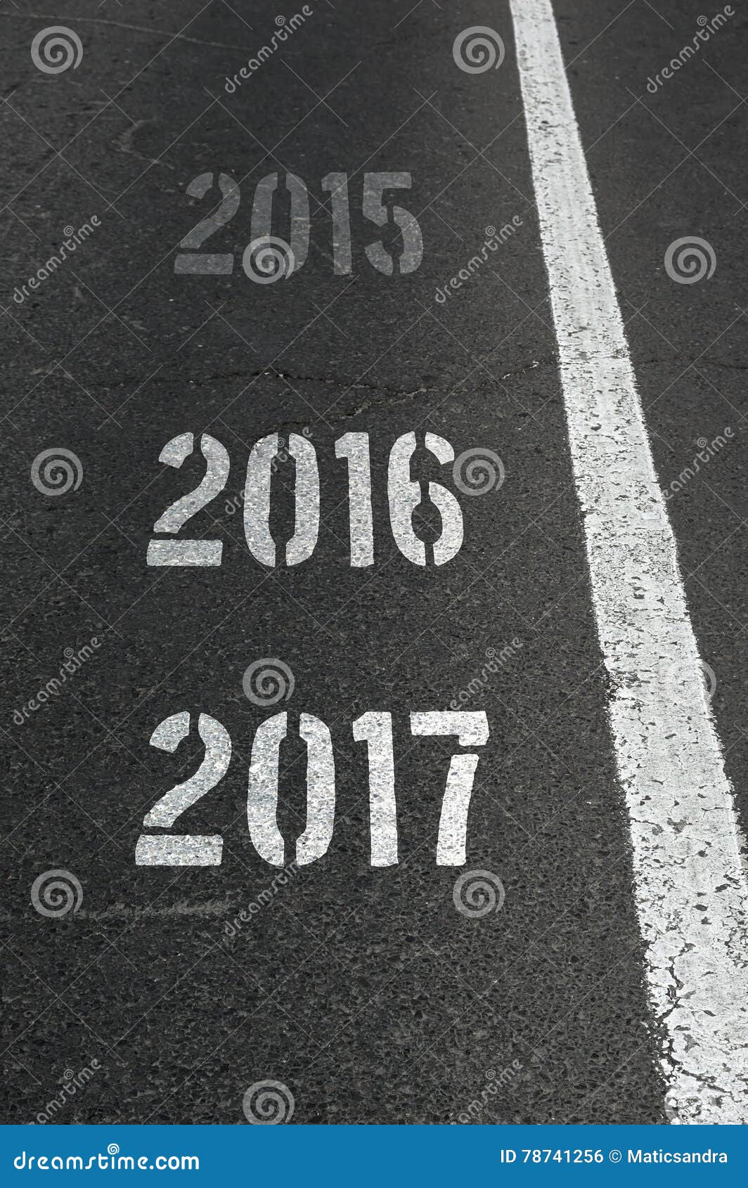 Continuous Year Numbers Count On Asphalt Road Royalty-Free Stock Image ...