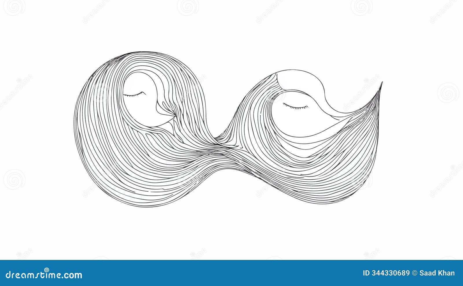 Continuous Editable Line Drawing of Yin Yang Symbol Stock Illustration ...