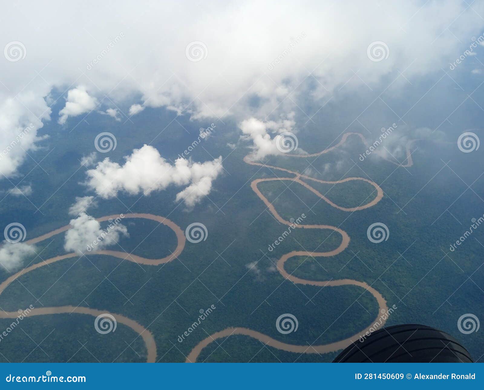 The Contortion of the Kayan River Seen from the Plane Stock Image ...