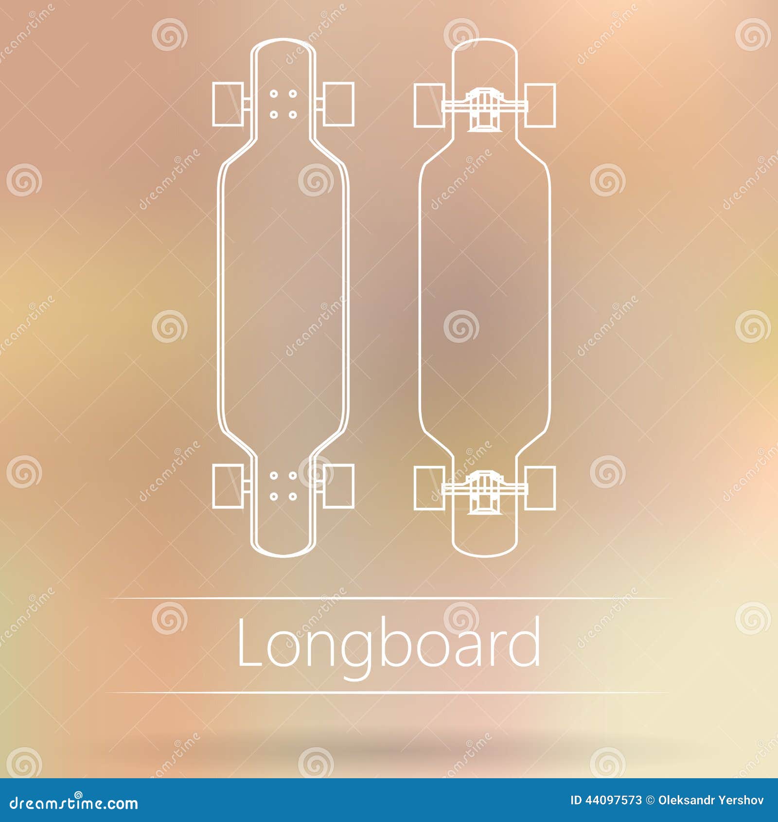 Contour Ad Layout for Longboard Stock Vector - Illustration of colored ...