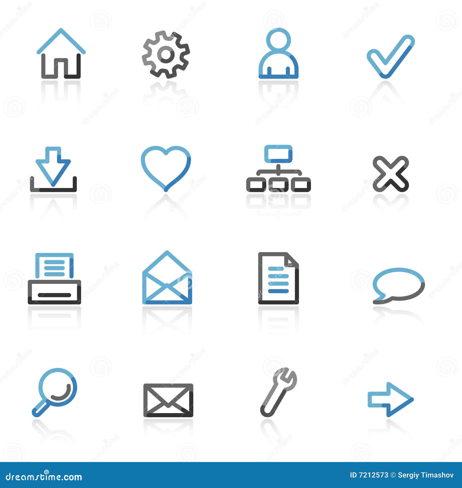 Contour basic web icons stock vector. Illustration of sign - 7212573