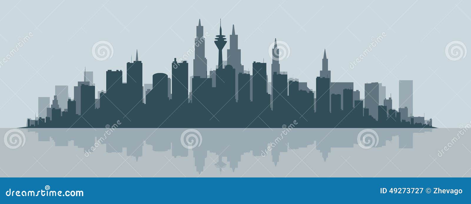 Contour of the big city. stock vector. Illustration of homes - 49273727