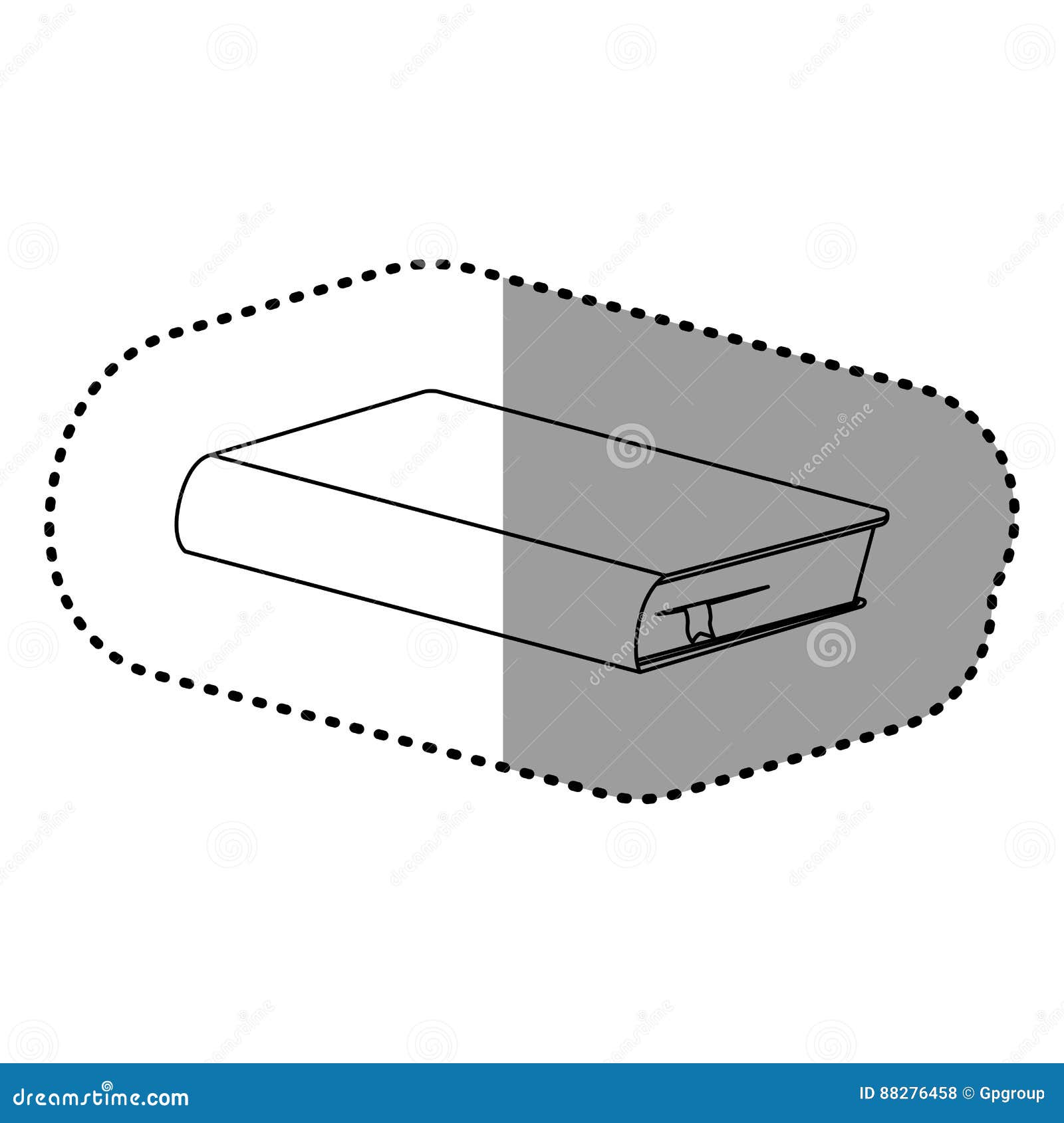 Contour book closed icon stock illustration. Illustration of label ...