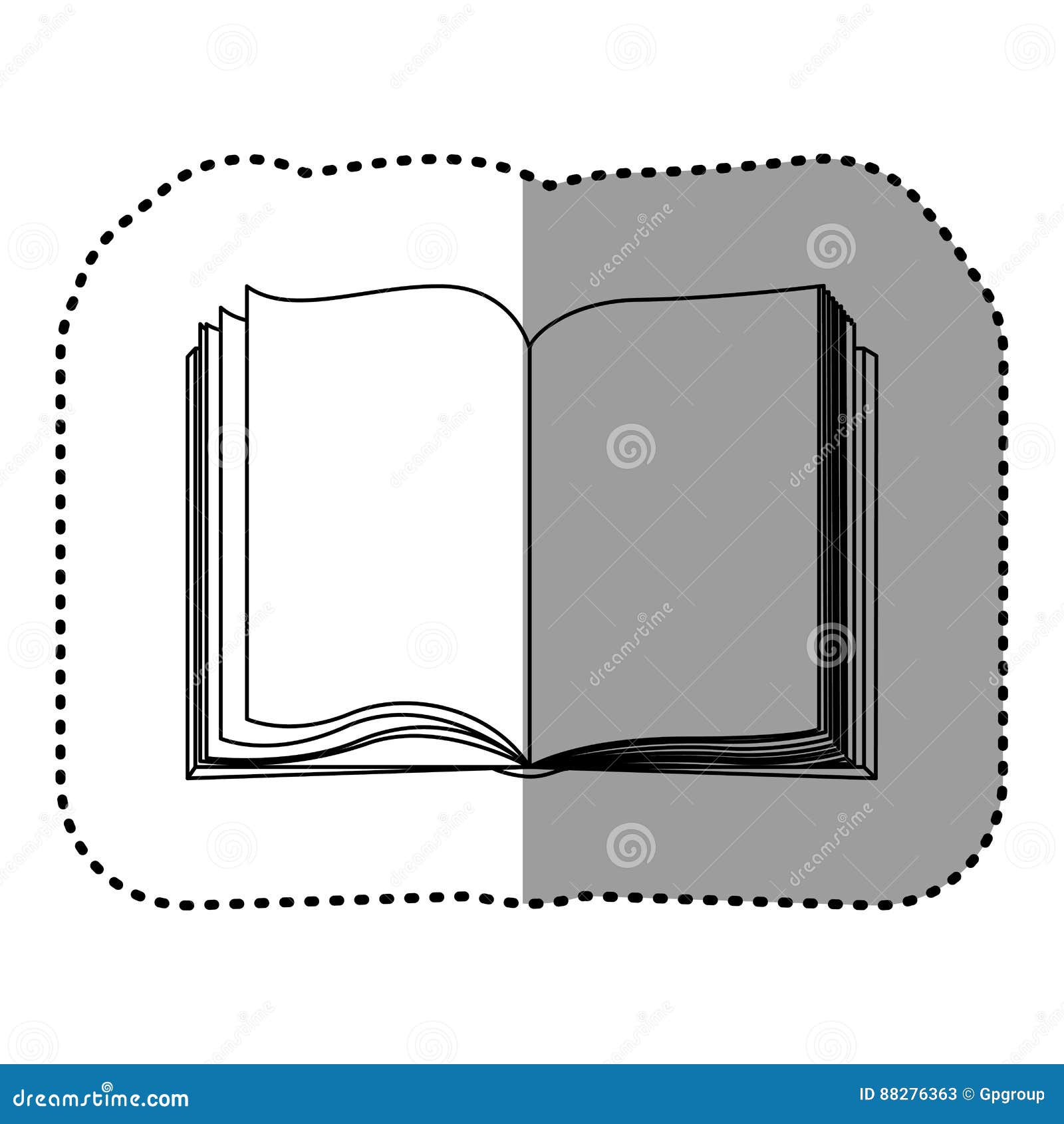 Contour book open icon stock illustration. Illustration of library ...