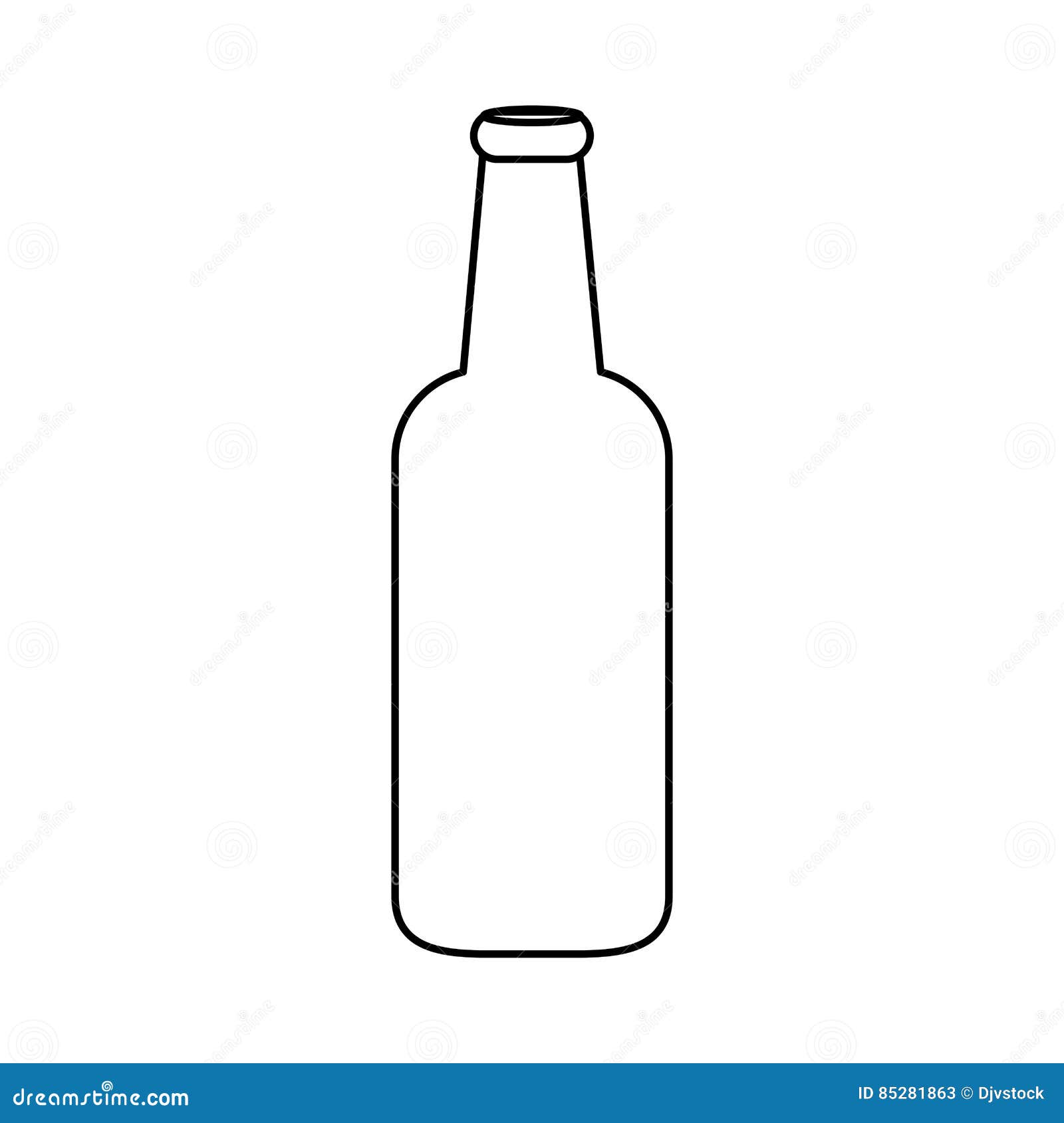 Contour Bottle of Beer Icon Design Stock Illustration - Illustration of ...