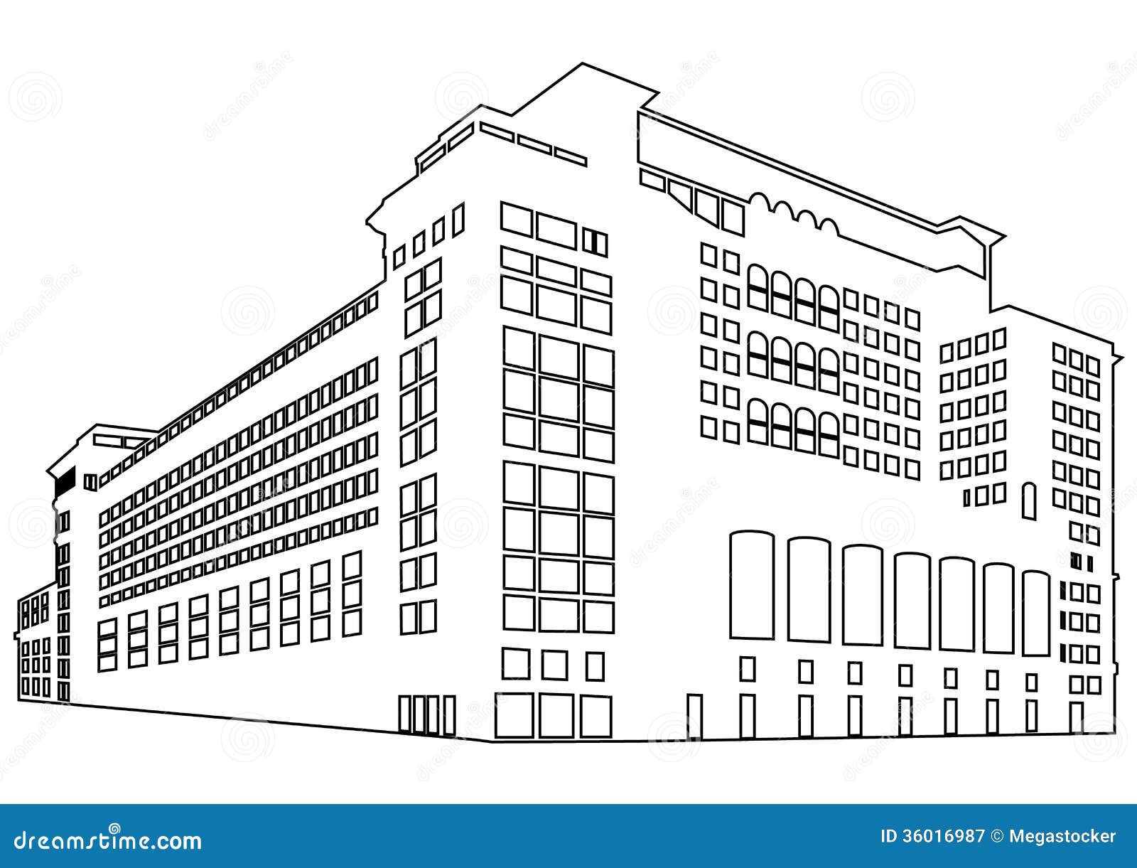Contour Building stock vector. Illustration of estate - 36016987