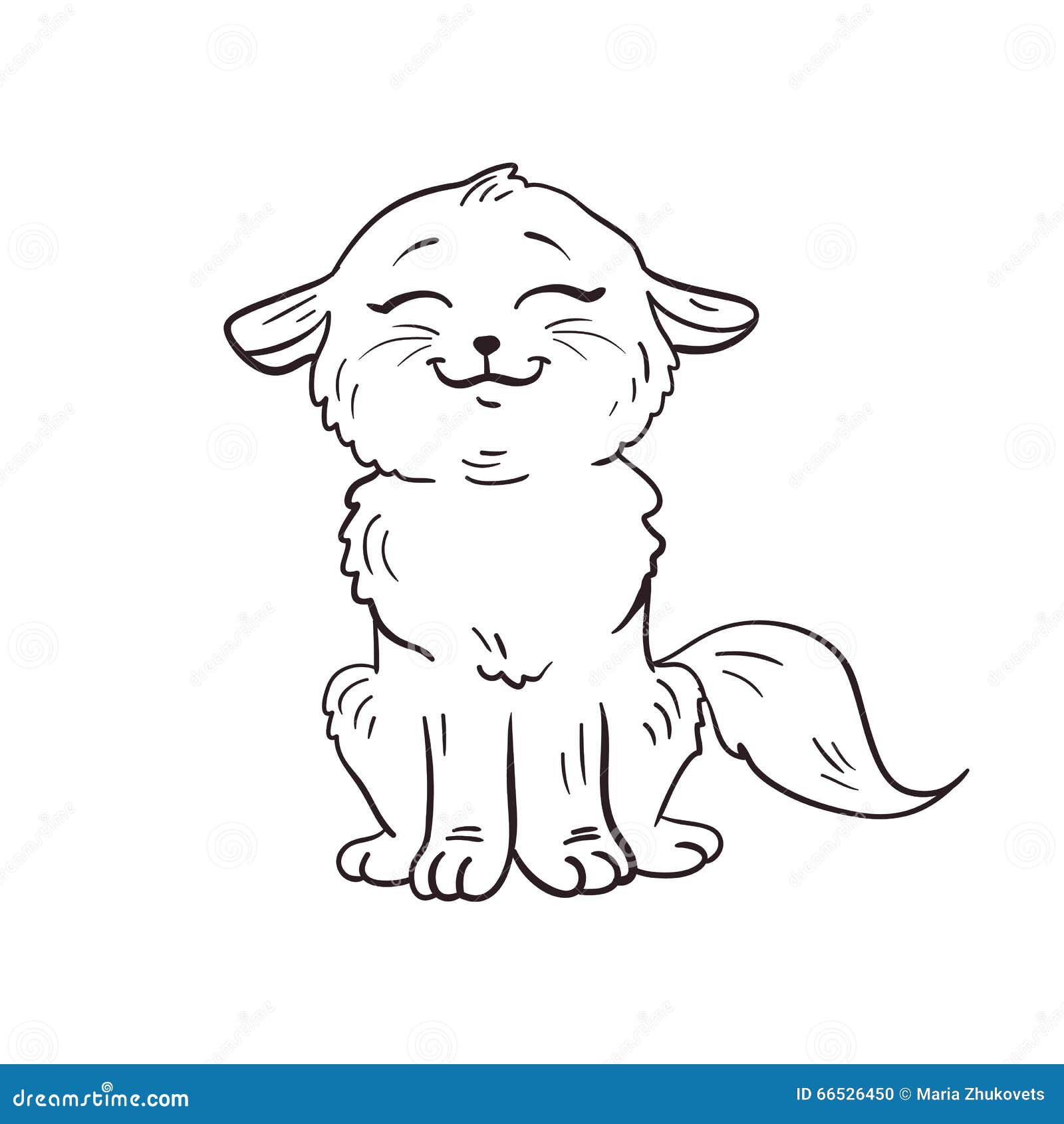 Contour cat stock vector. Illustration of comic, coloring - 66526450