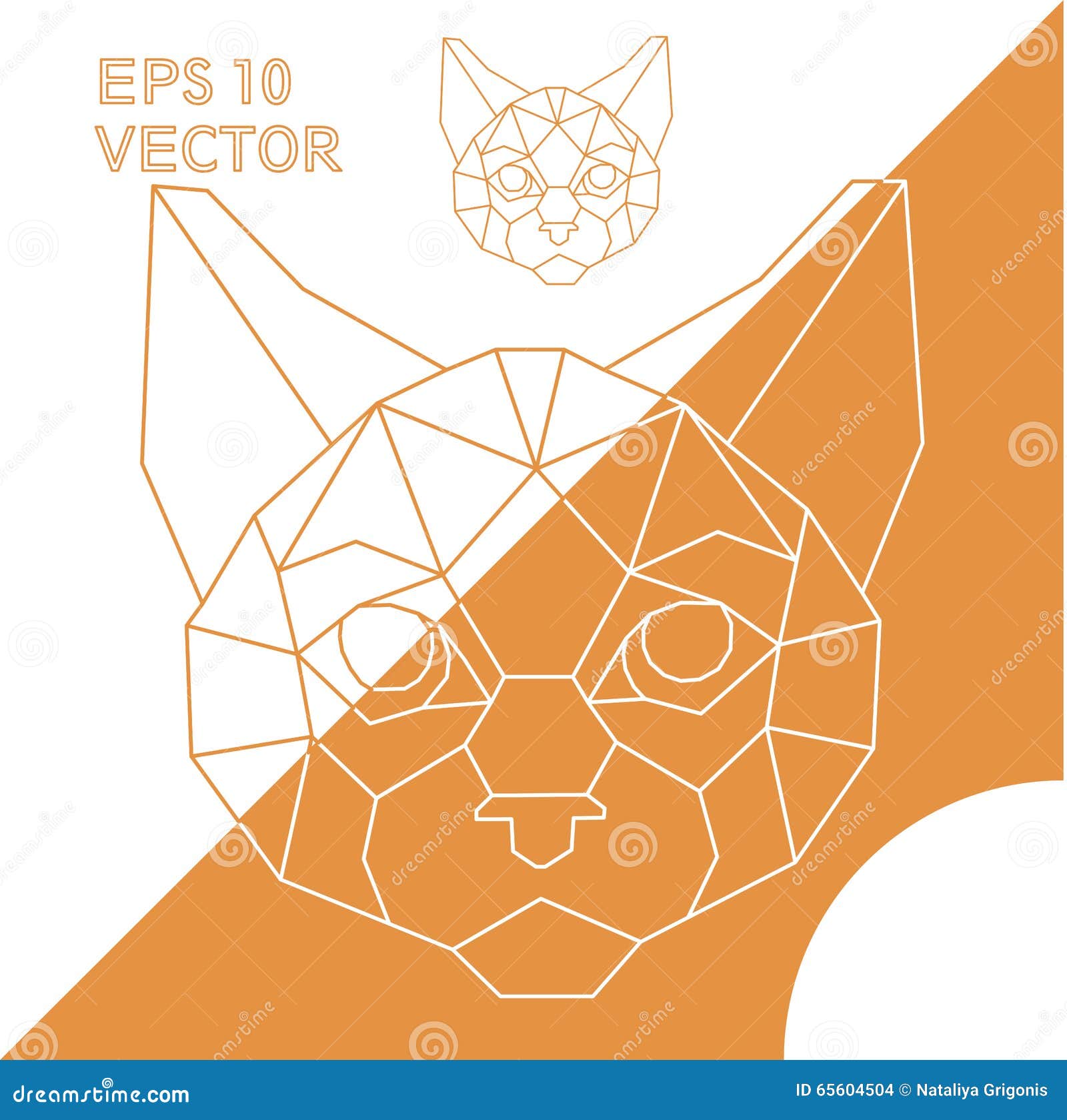 Contour Cat Geometric Animal Vector Stock Vector - Illustration of ...