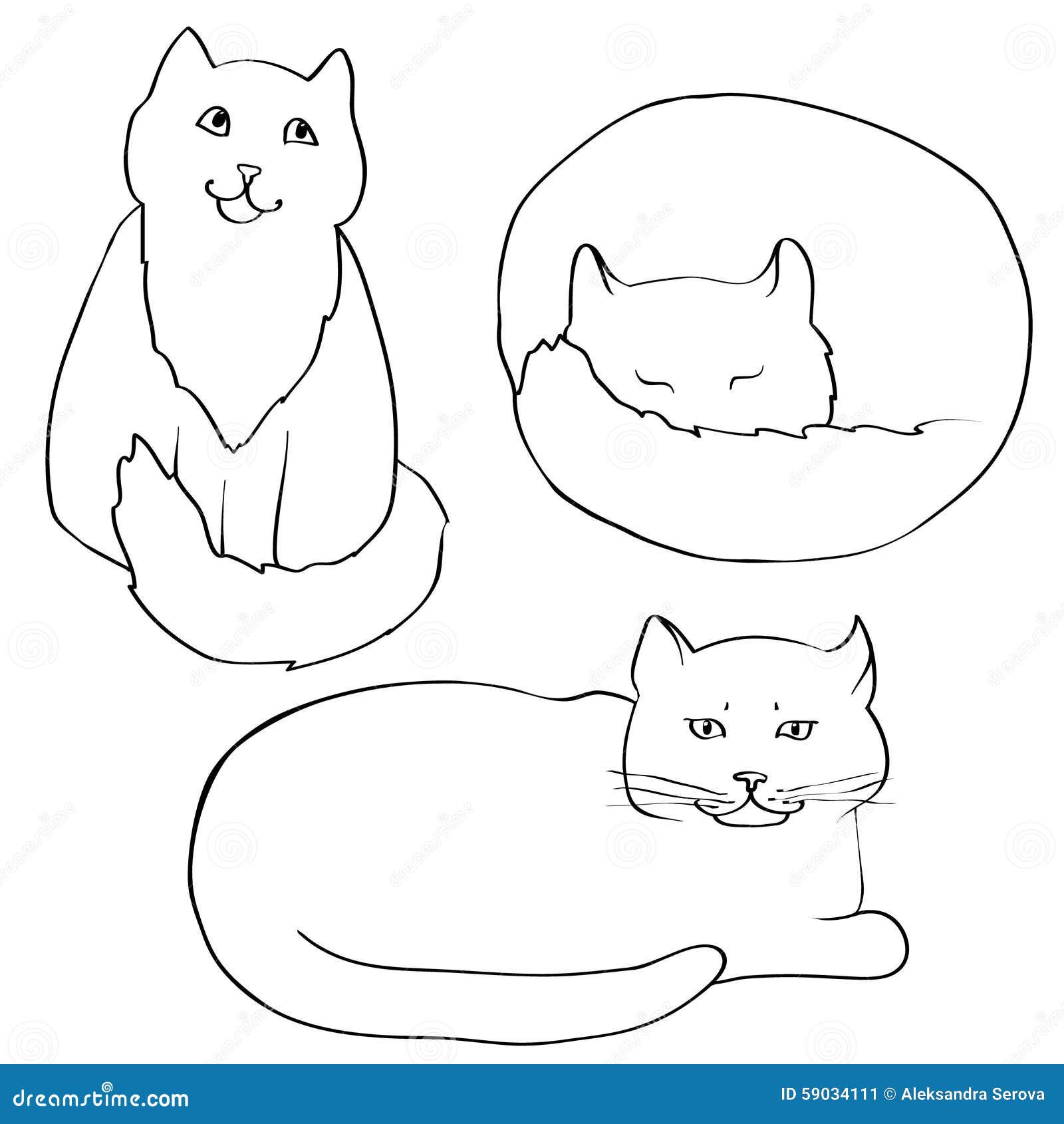 Contour of a cat stock vector. Illustration of style - 59034111
