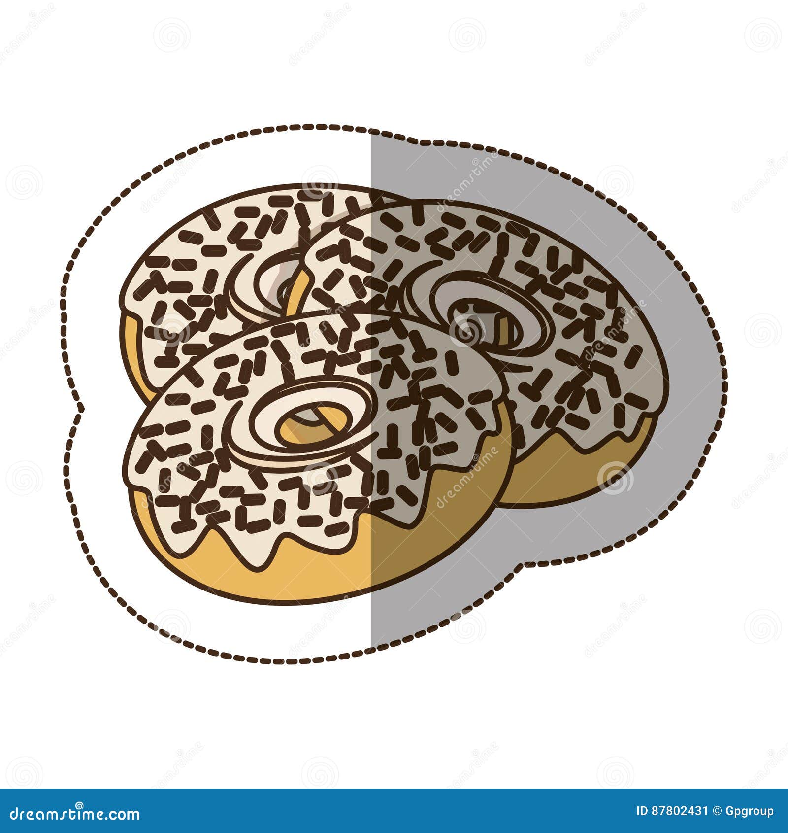 Contour Chocolate Donuts Icon Stock Illustration - Illustration of ...