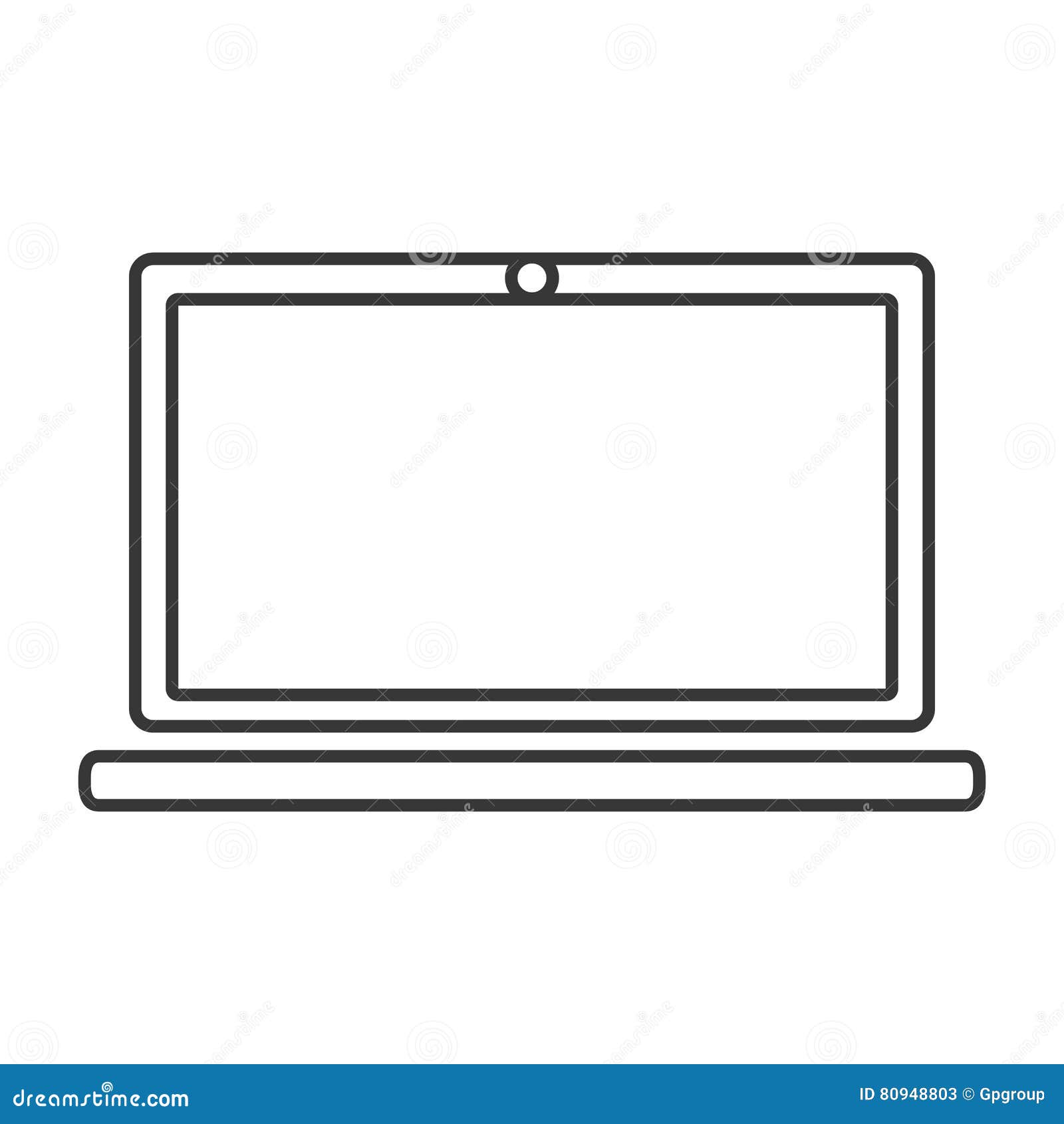 Contour Color Monochrome Laptop Computer Stock Vector - Illustration of ...