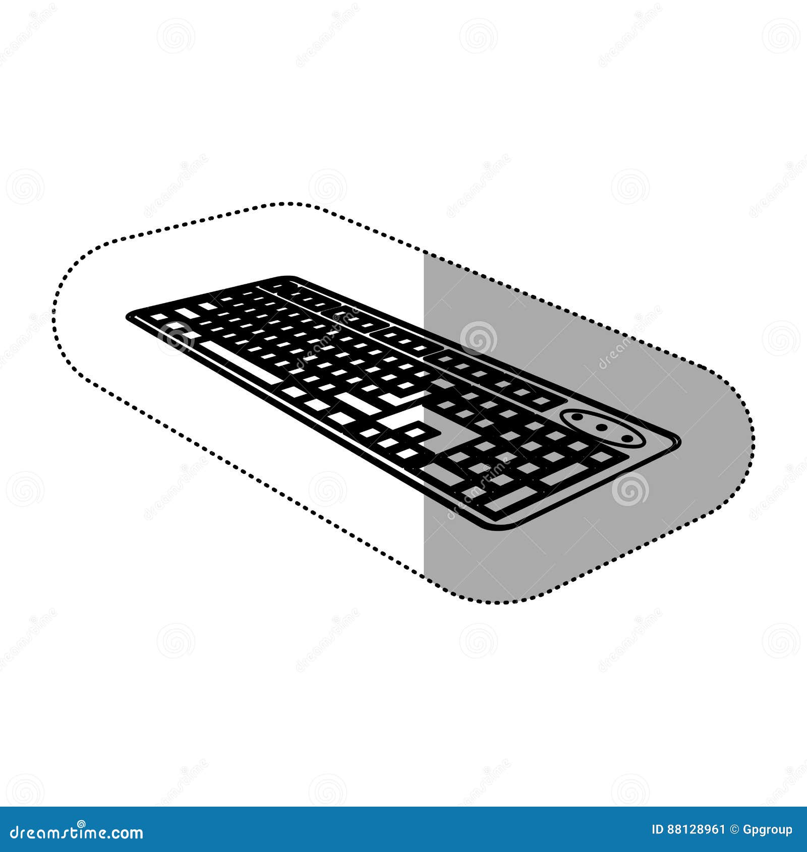 Contour Computer Keyboard Icon Stock Illustration - Illustration of ...