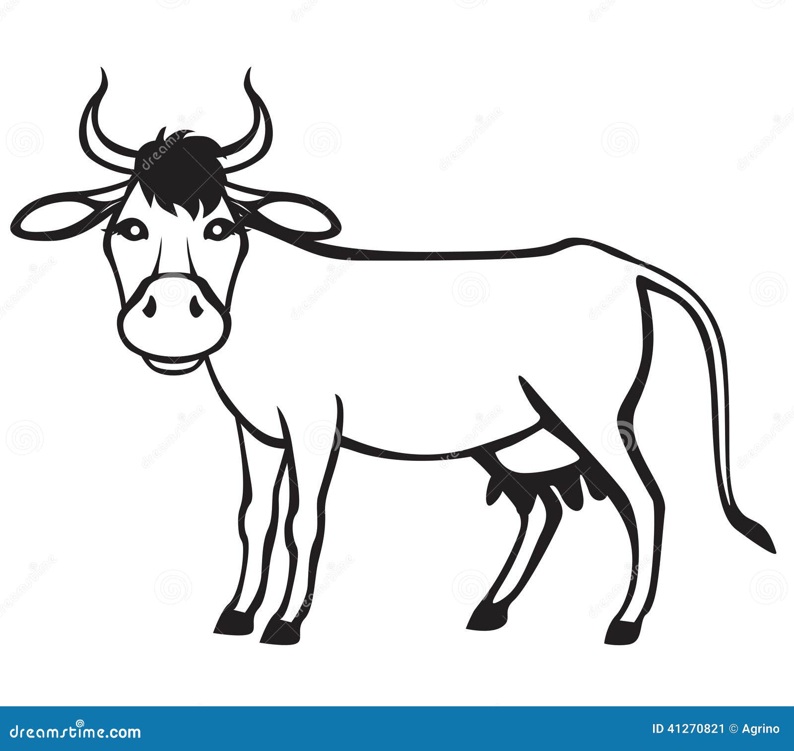 Contour cow stock vector. Illustration of head, black - 41270821