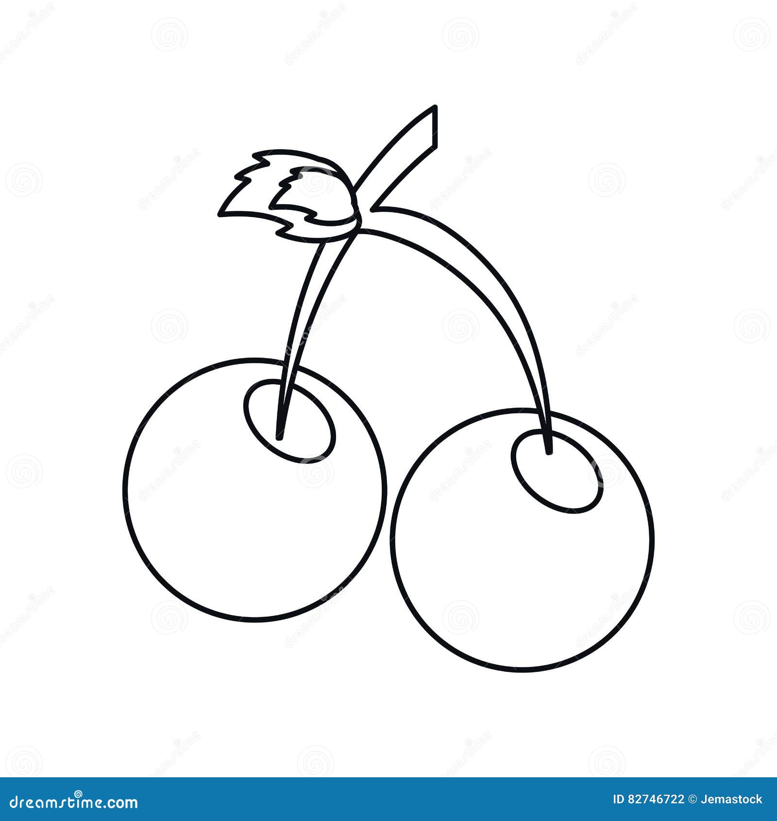 Contour de fruit de merise illustration de vecteur. Illustration du ...