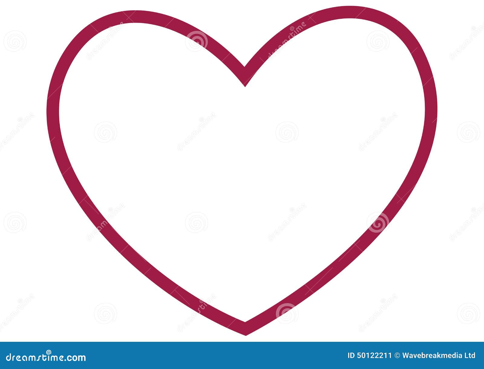 Contour De Grand Coeur Rouge Illustration Stock - Illustration du ...