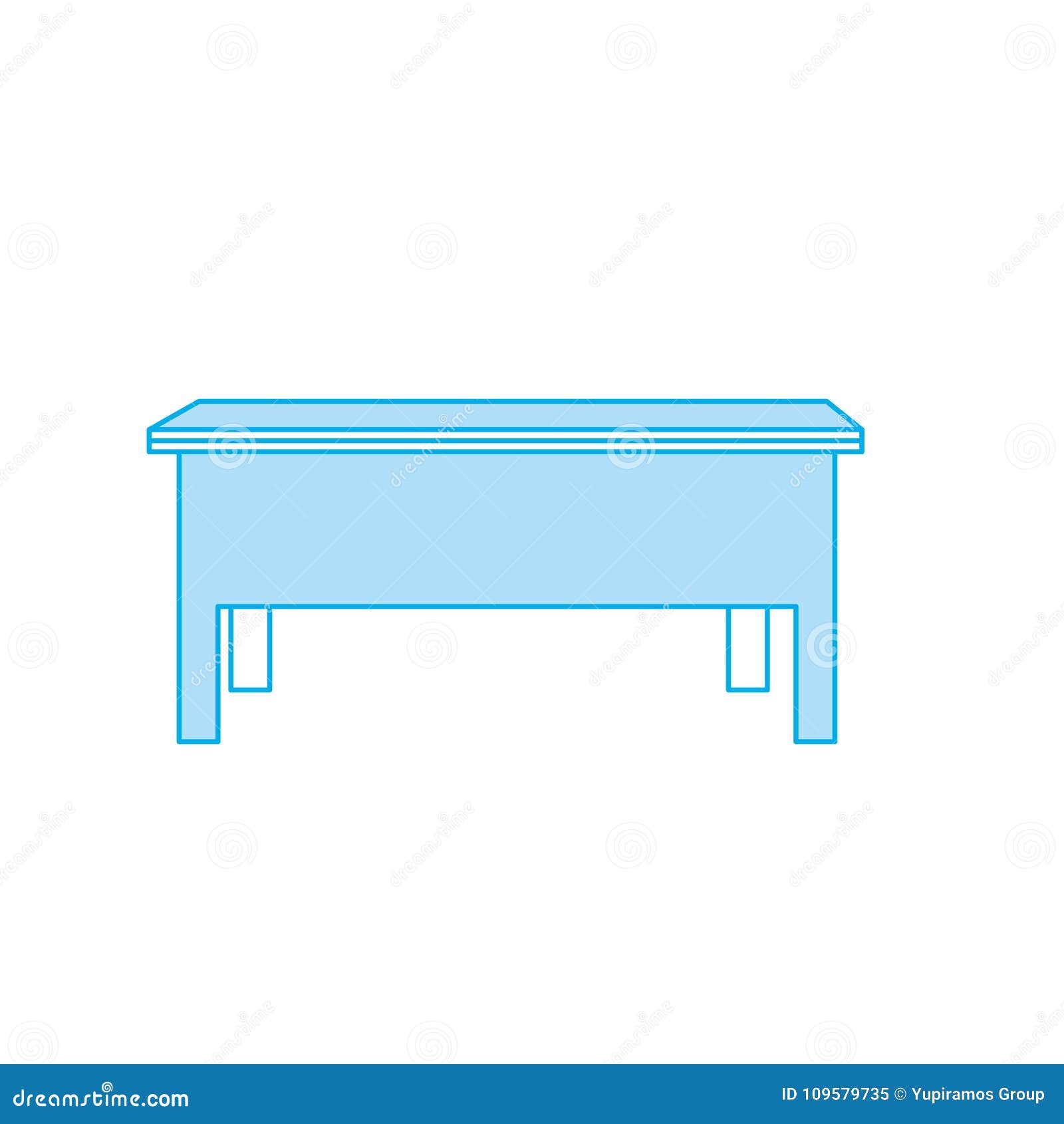 Contour Desk Wood Object To Study and Learn Stock Vector - Illustration ...