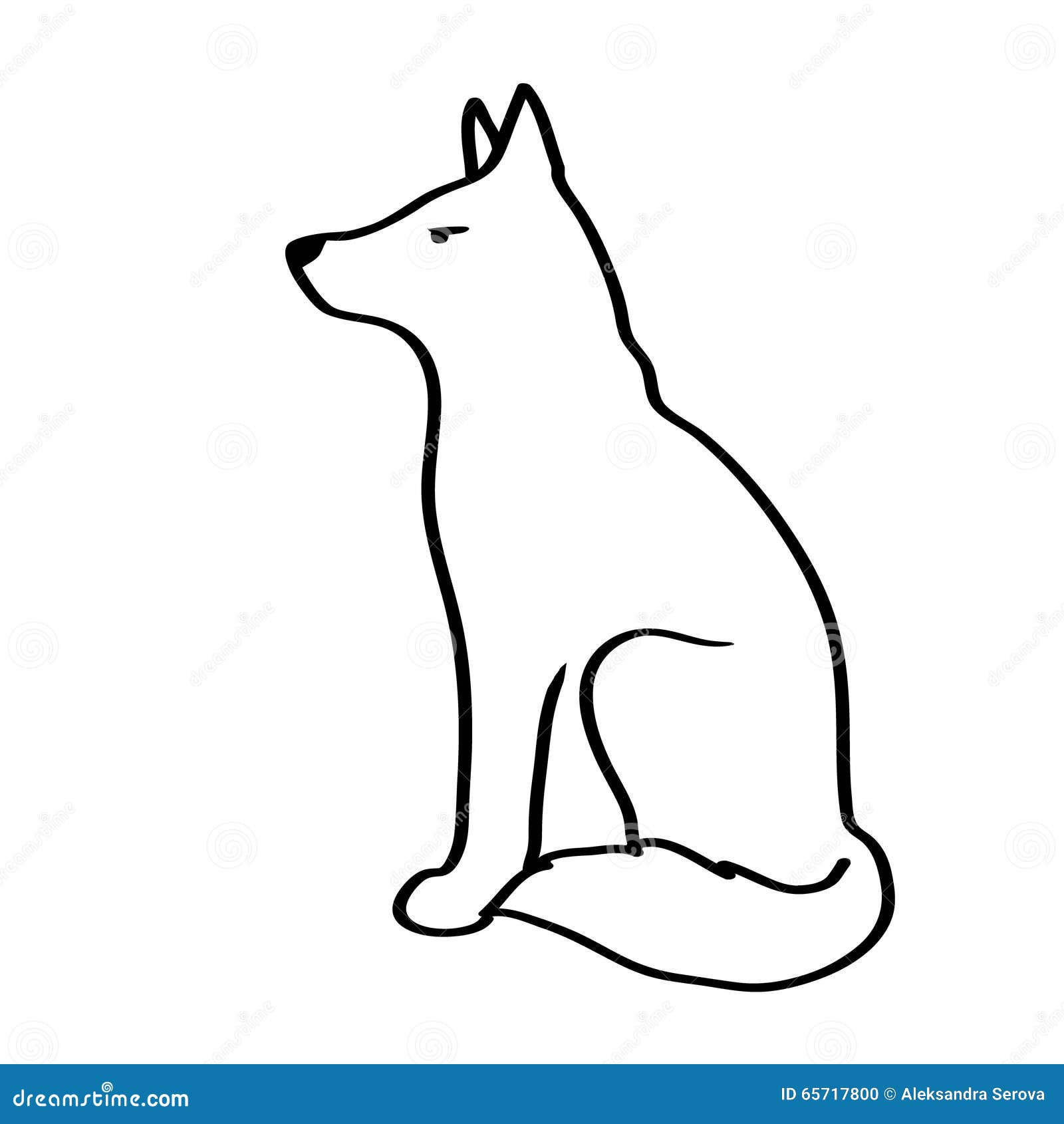 Contour of a dog stock vector. Illustration of draw, cartoon - 65717800