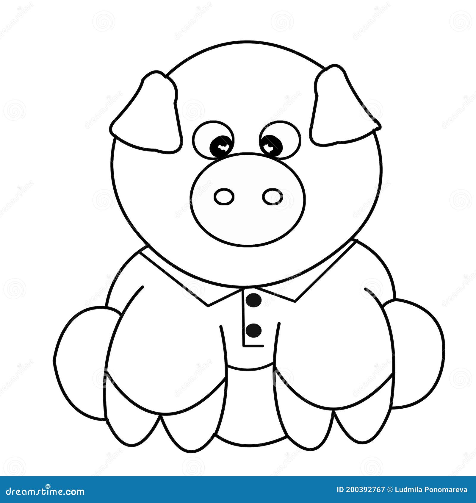 Contour Drawing of an Animal on a White Background. Stock Vector ...