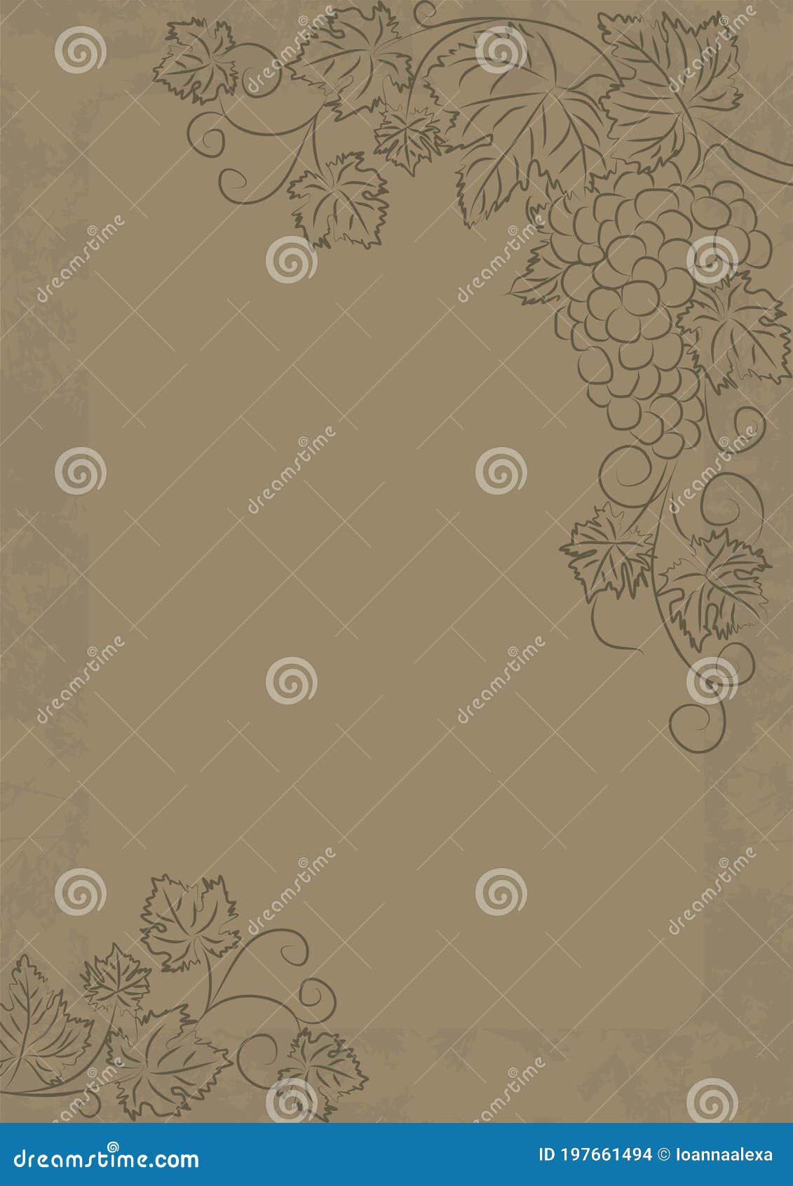Grape Brown Frame And Template Vector Illustration | CartoonDealer.com ...