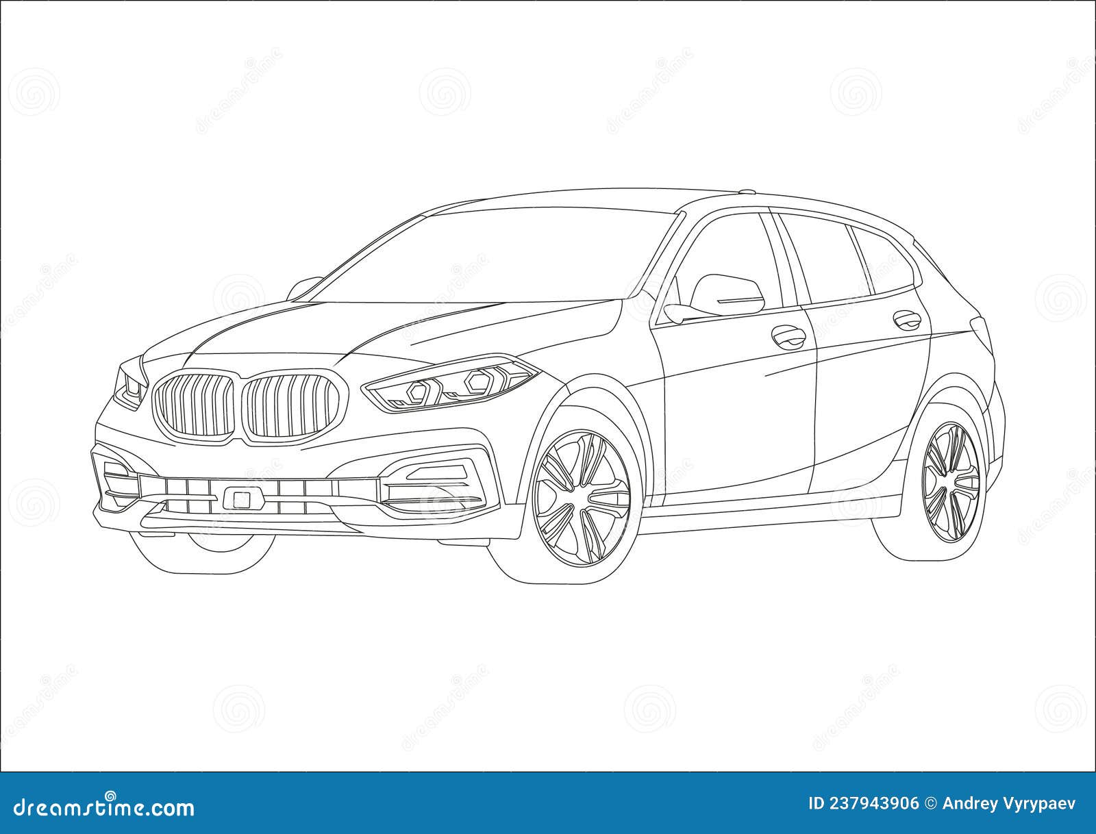 Outline Layout of the Hatchback Stock Vector - Illustration of layout ...