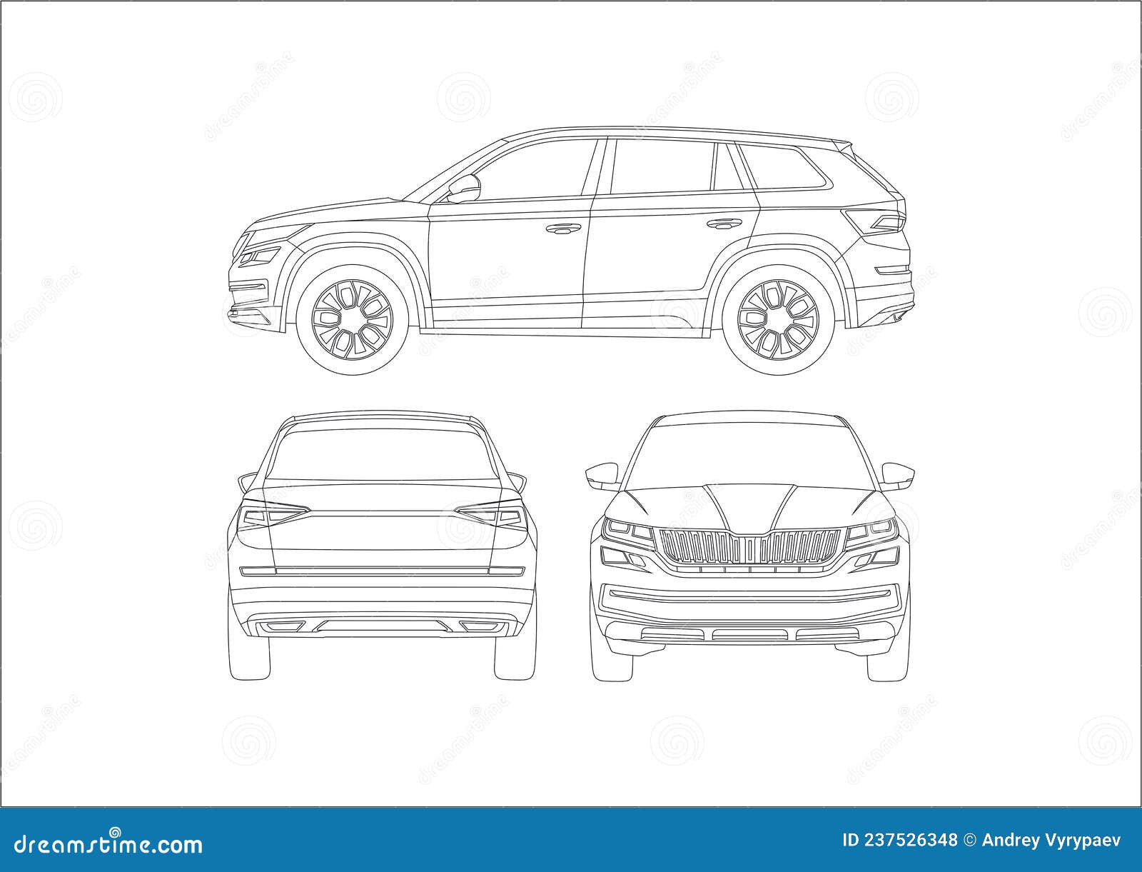 Contour Drawing Muscle Car.cdr Vector Illustration | CartoonDealer.com ...