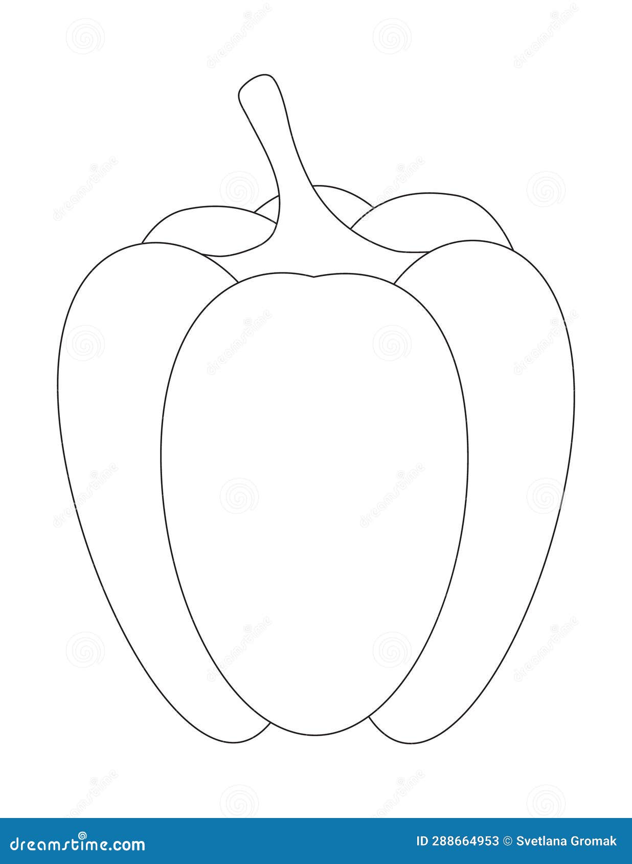 Contour Drawing of Sweet Pepper. Linear Drawing of a Vegetable Stock ...