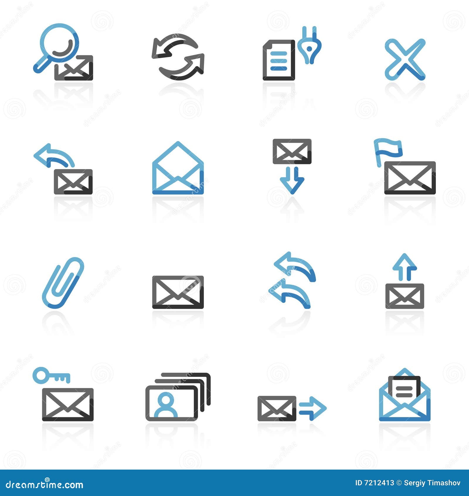 Contour e-mail web icons stock vector. Illustration of lock - 7212413