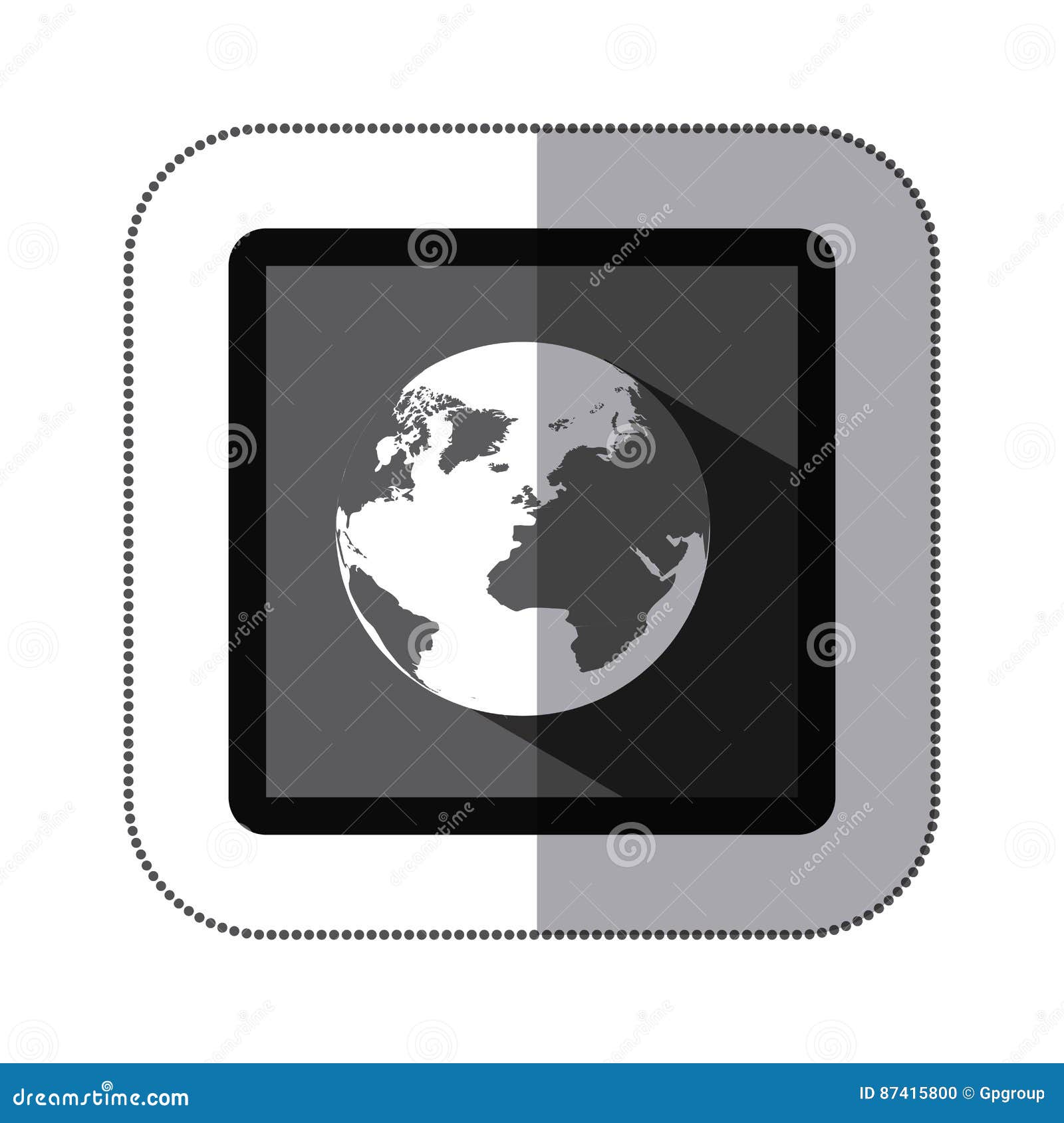Contour earth planet icon stock illustration. Illustration of icon ...