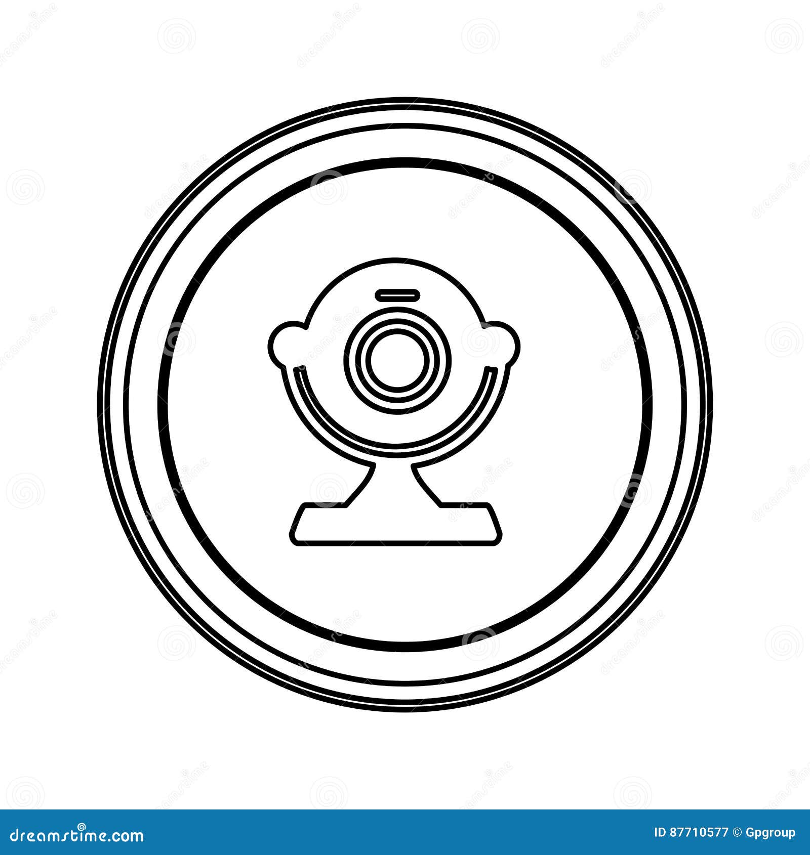 Contour Emblem Computer Camera Icon Stock Illustration - Illustration ...